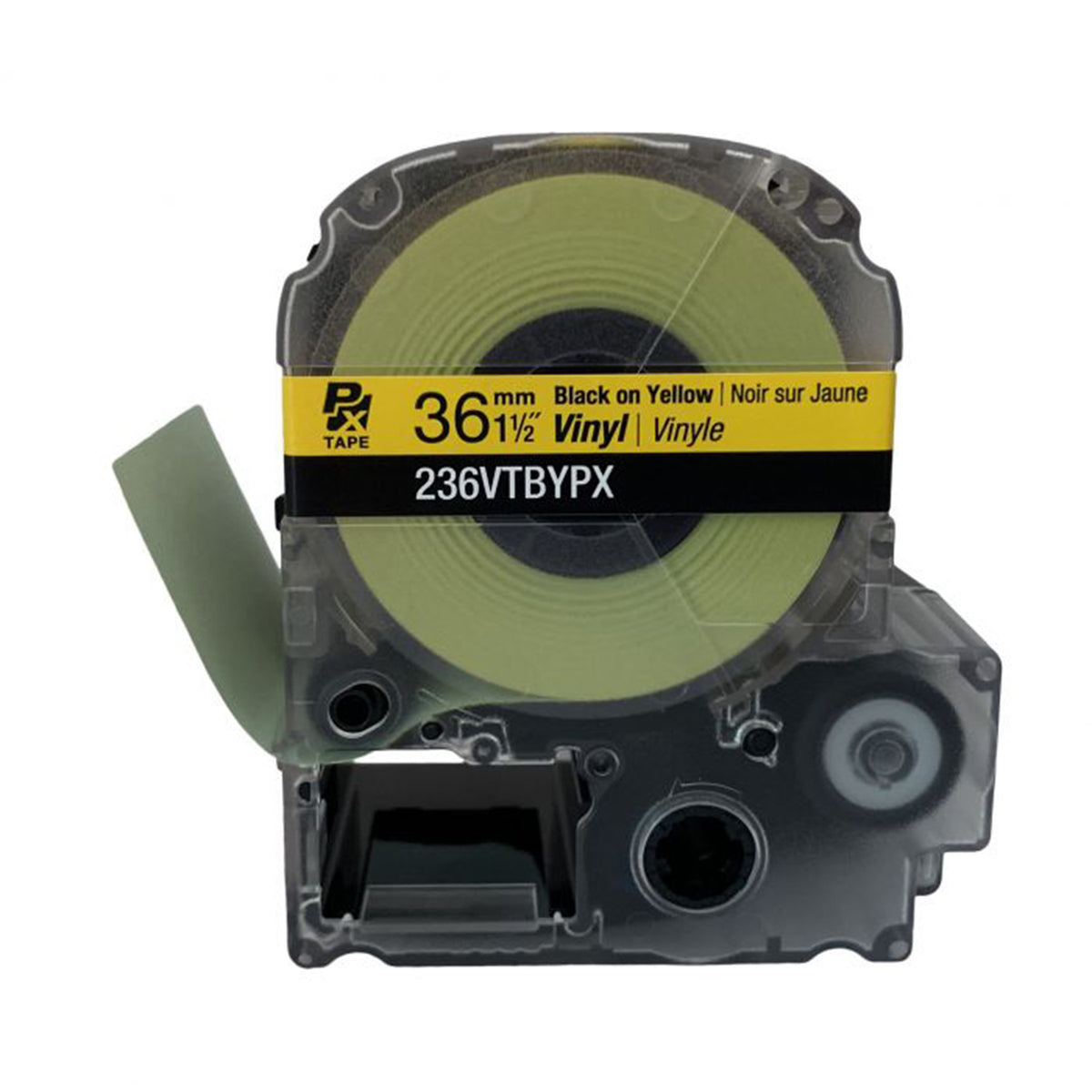 236VTBYPX - Epson Vinyl Tape - 36MM - 1 1/2" X 22.9' - Black on Yellow ...