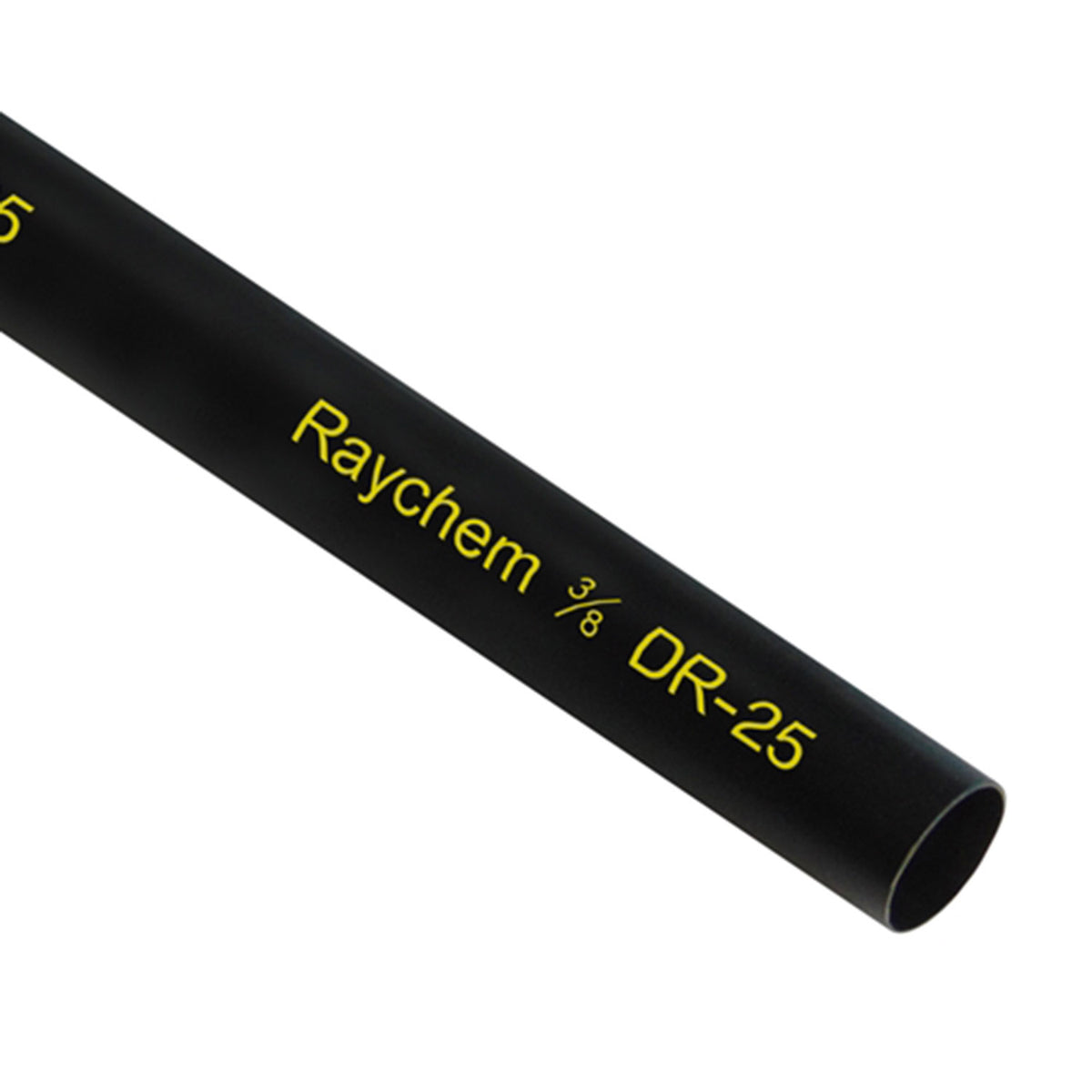 DR-25-3/8-0 - RAYCHEM® DR25 HEATSHRINK TUBING - 3/8" - BLACK W/ YELLOW ...