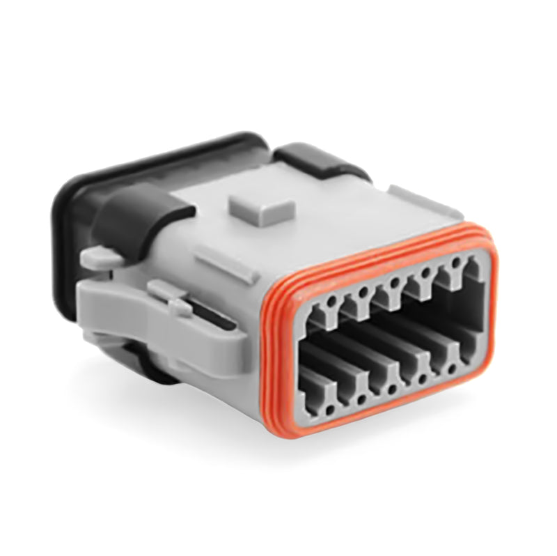 AT06-12SA-SRGRY - AT/SR01 Series - 12 Socket Plug - A Key, Strain Reli ...