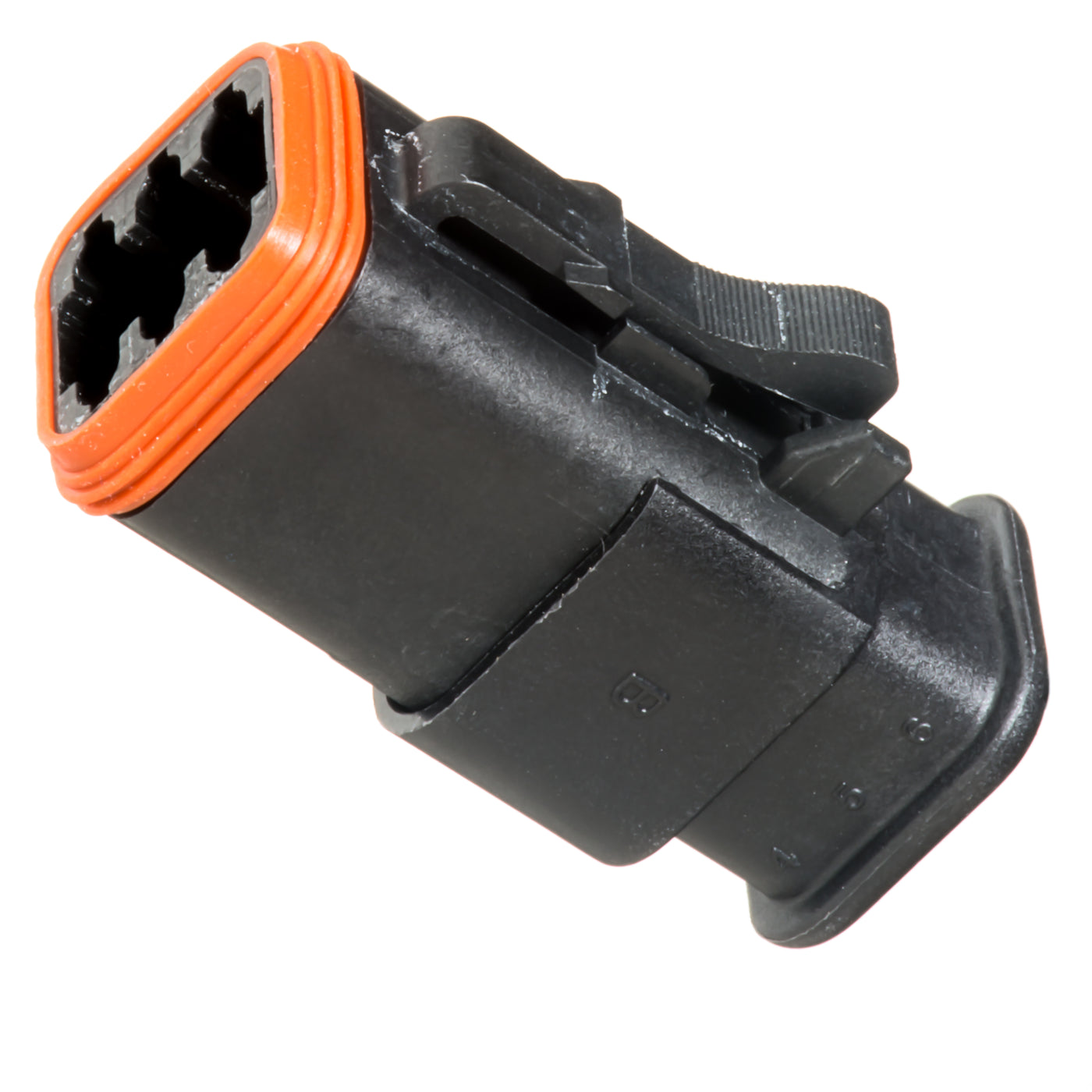 AT06-6S-SR01BLK - AT/SR01 Series - 6 Socket Plug - Strain Relief W/End ...