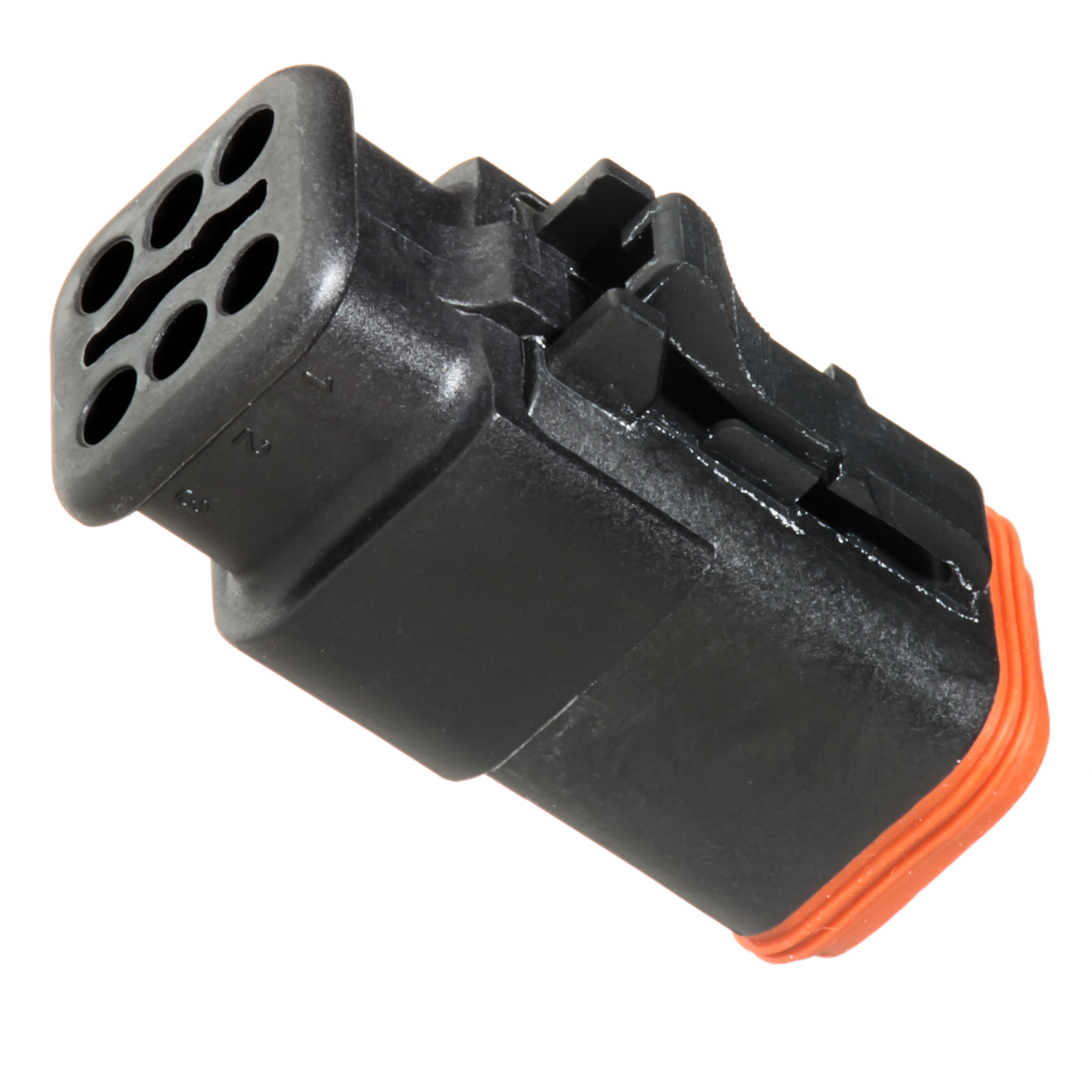 AT06-6S-SR01BLK - AT/SR01 Series - 6 Socket Plug - Strain Relief W/End ...